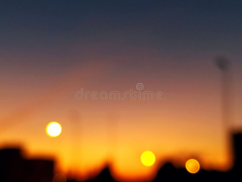 Bokeh Effect at Sunset Time Stock Photo - Image of evening, dark: 209116004