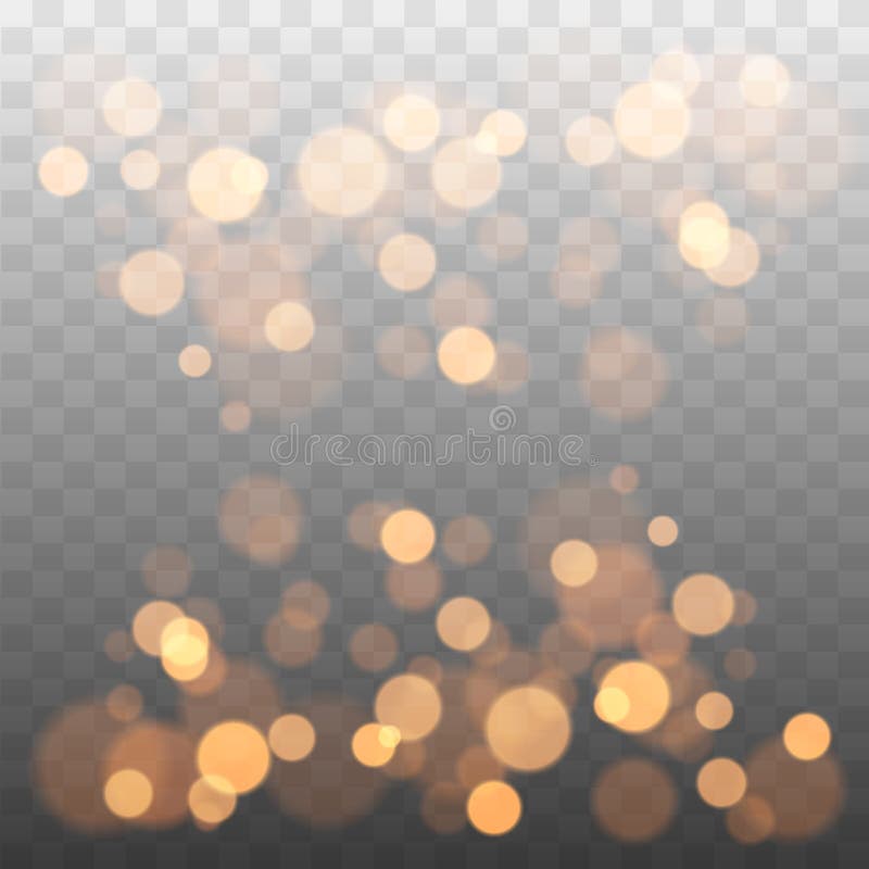 Bokeh Effect on a Transparent Background. Golden Bokeh Stock Vector ...
