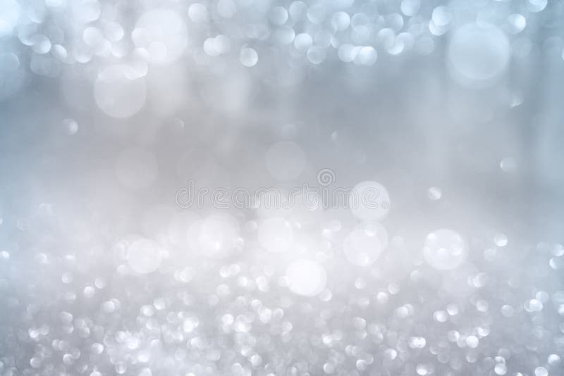 Bokeh Effects on Silver Glittering Background Stock Image - Image of ...