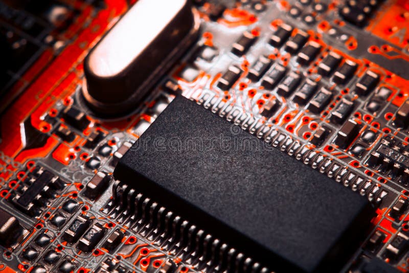 Bokeh Electronic Circuit Close Up Computer Stock Image - Image of ...