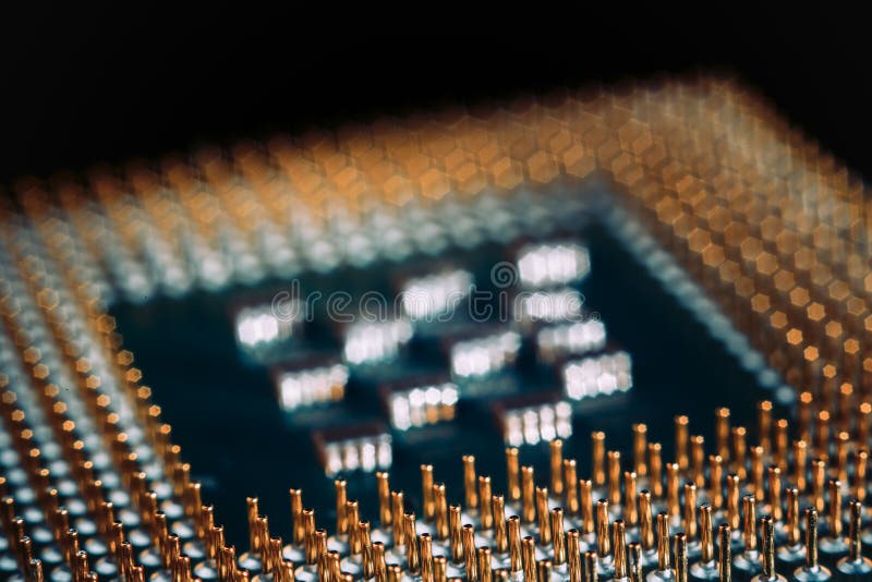 Bokeh Electronic Circuit Close Up Computer. Selective Focus Stock Image ...
