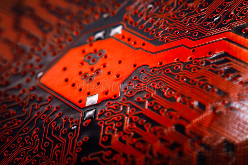 Bokeh Electronic Circuit Close Up Computer. Selective Focus Stock Image ...