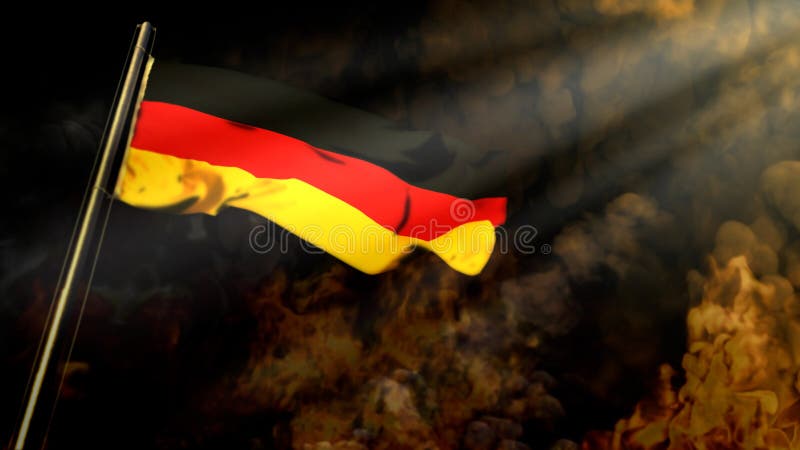 Bokeh Germany Flag on Smoke with Sun Rays Bg - Problem Concept ...