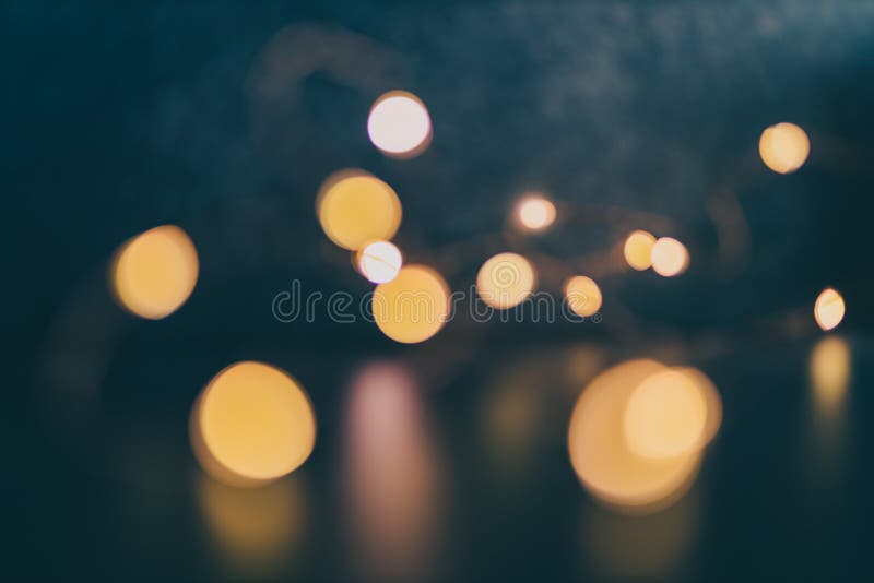 Bokeh of Golden String Lights Backgroung Shot Stock Image - Image of ...