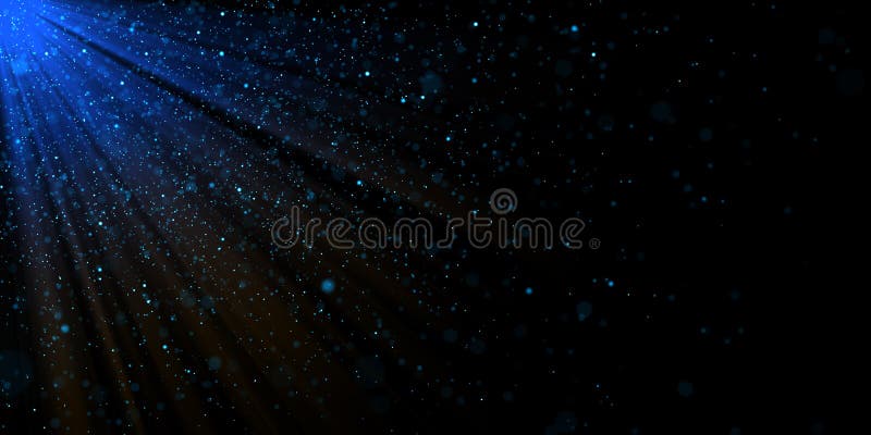 Abstract Bokeh Light Background with Blue Right Rays with Corner. Stock ...