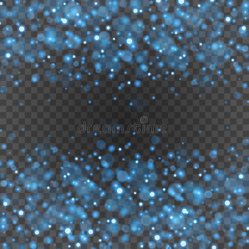 Bokeh Light Blue Sparkles on Transparency Background Illustration ...