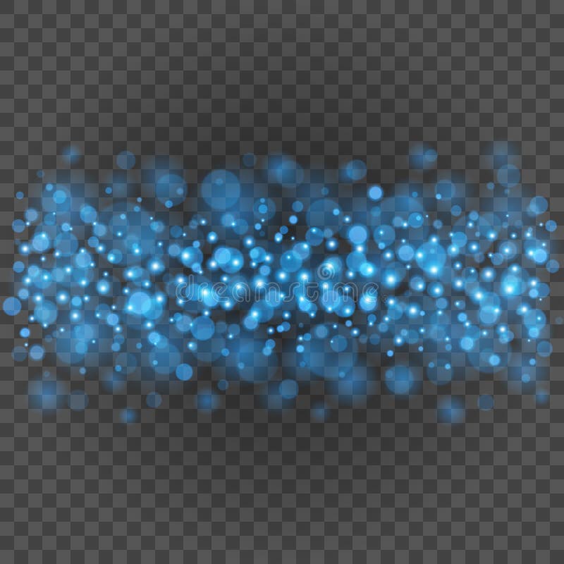 Bokeh Light Blue Sparkles on Transparency Background Illustration ...