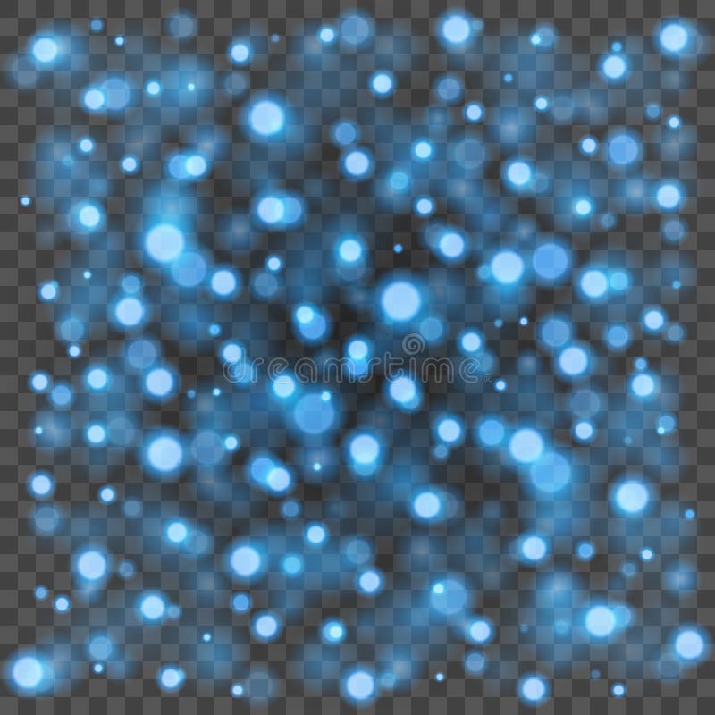 Bokeh Light Blue Sparkles on Transparency Background Illustration ...