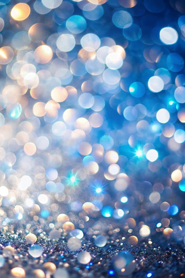 Bokeh Lights Background in White, Silver, and Blue Layers Stock Illustration - Illustration of ...