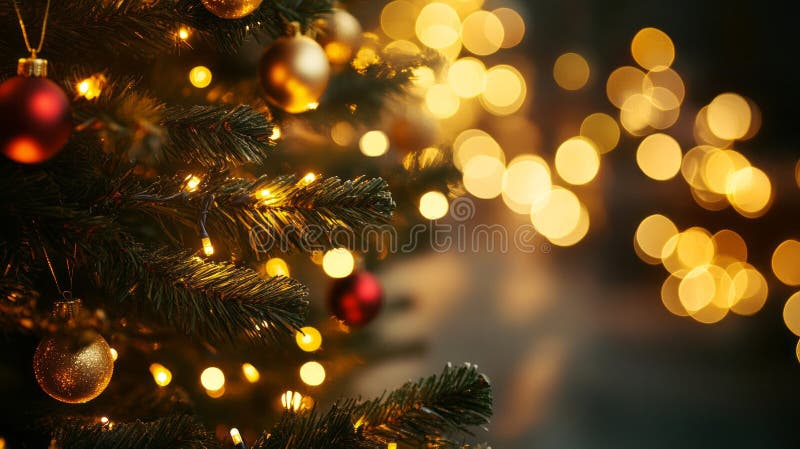 Bokeh Lights on Christmas Tree Stock Photo - Image of outdoors, holiday: 352529780