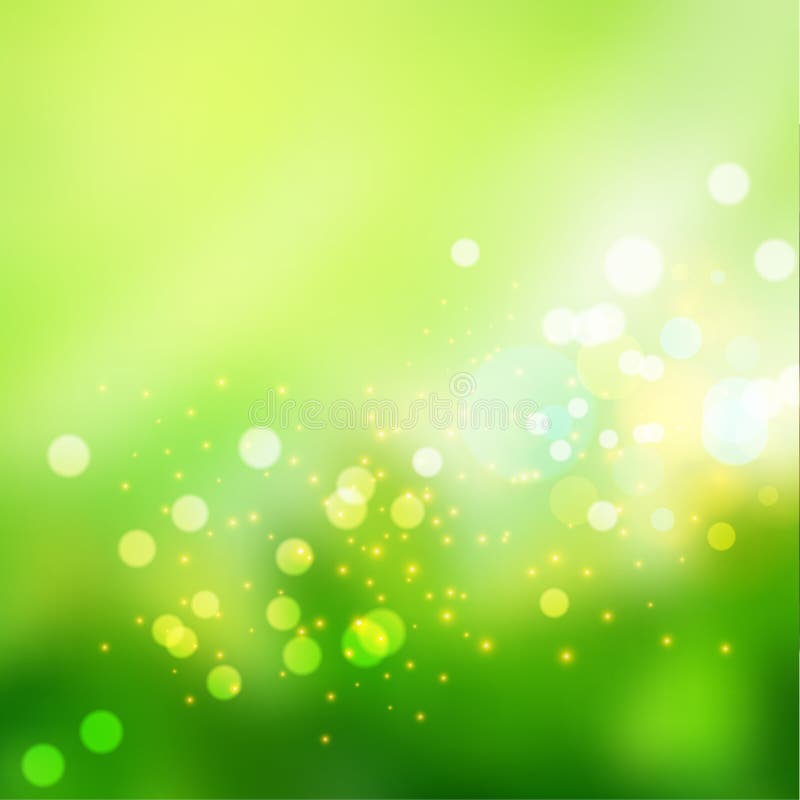 Bokeh Lights Effect on Fresh Green Gradient Background Stock Vector ...