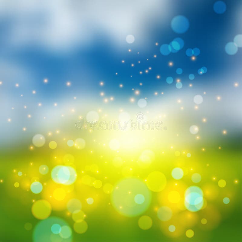 Bokeh Lights Effect on Fresh Spring Gradient Background Stock Vector ...