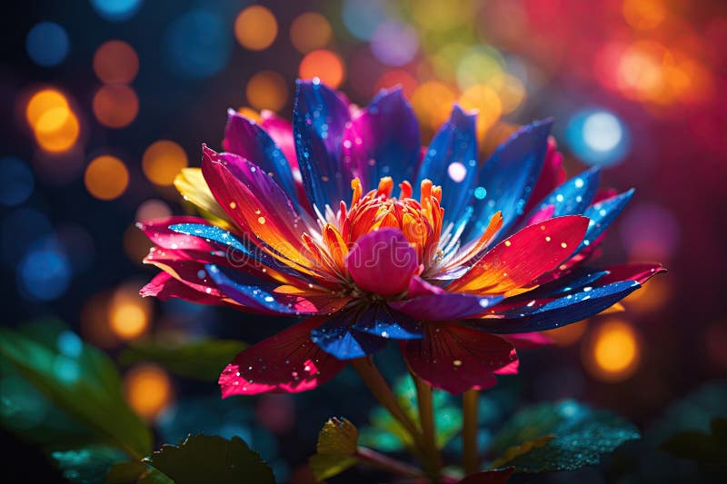 Bokeh Magic a Flower with a Burst of Vibrant Concept. Ai Generative ...