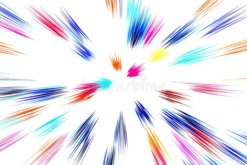 Bokeh Multi Colored Lines on White Background. Abstraction. Speed Light ...
