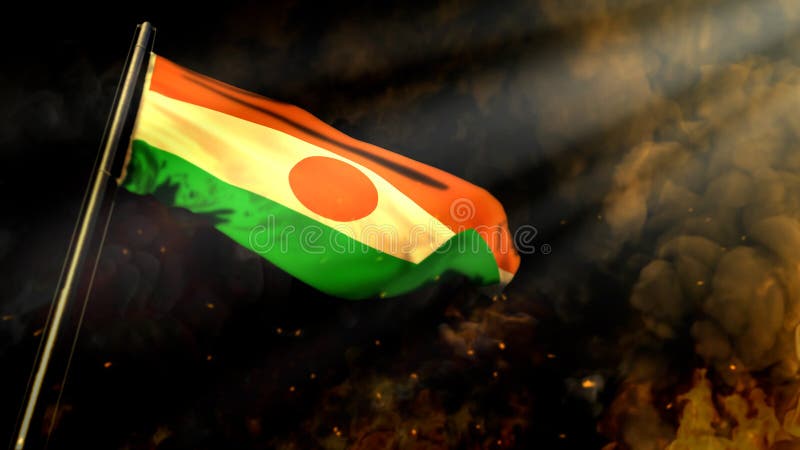 Soft Focus Niger Flag on Smoke with Sun Beams Backdrop - Problem ...
