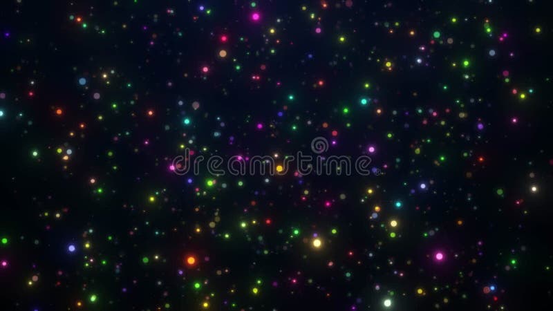 Bokeh Particle Falling on Black Background. Glowing Circle Particle Floating in Air, Shiny ...