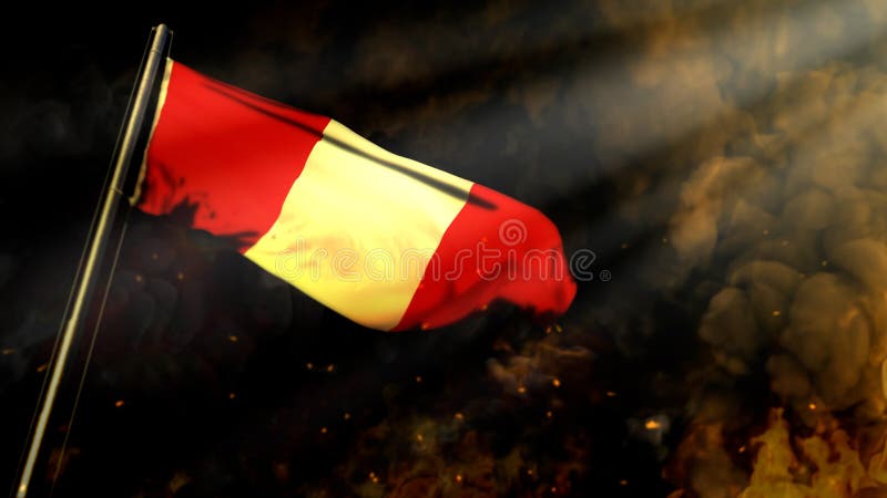 Bokeh Peru Flag on Smoke with Sun Beams Background - Cataclysm Concept ...