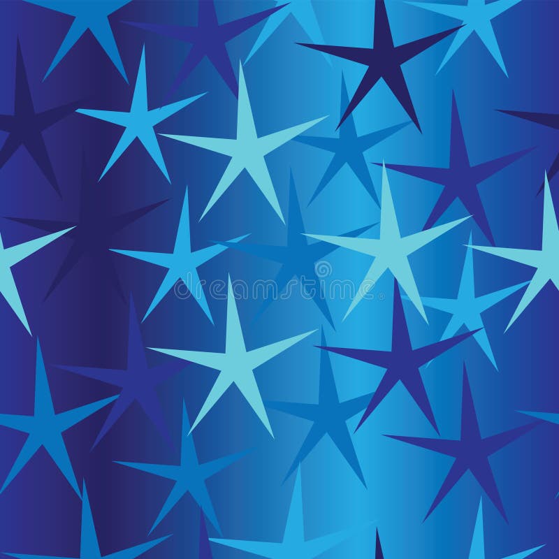 Bokeh Seamless Pattern with Light Blue Stars Stock Vector ...