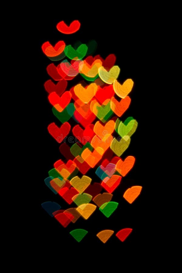 Bokeh Spots of Lights Heart Shape and Many Stock Photo - Image of ...