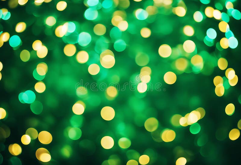 Bokeh Spring Bokeh Blurred Green Abstract Blue Background Christmas Concept Stock Illustration ...