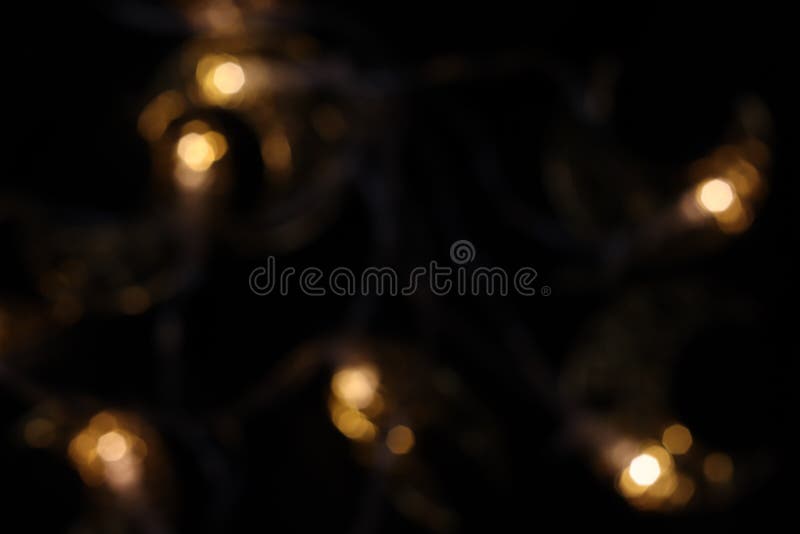 Bokeh Warm Light on Black Background Overlay Stock Photo - Image of ...