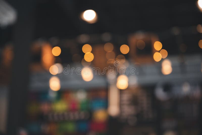 Bokeh from a Warm Light Bulb in the Cafe Stock Photo - Image of city ...