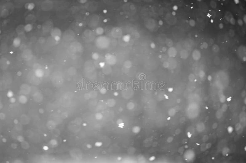 Bokeh of White Snow on a Gray Background. Snowfall - Design Element ...