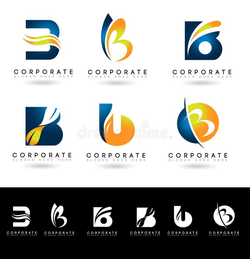 Bokstav B Logo Designs vektor illustrationer. Illustration av piktogram ...