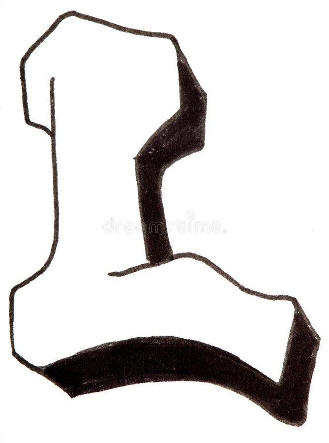 Bokstav L, Alfabet I Grafittistil Arkivfoto - Bild av utformning ...