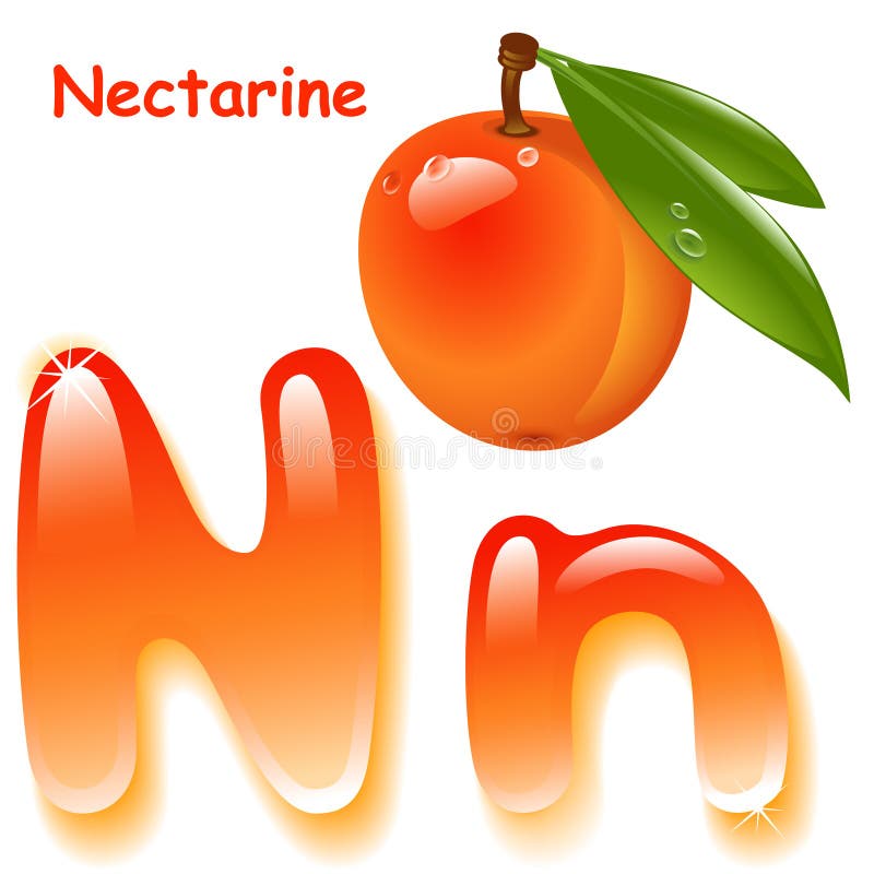 Bokstav N Komponerade Av Olika Frukter Med Sidor Vektor Illustrationer ...