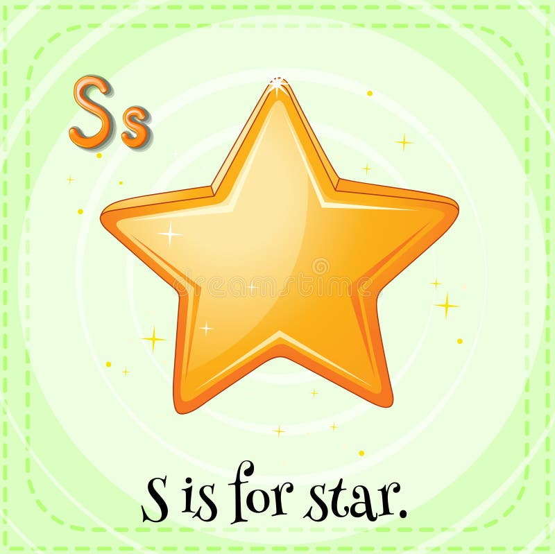 En bokstav S för stjärna vektor illustrationer. Illustration av lära ...