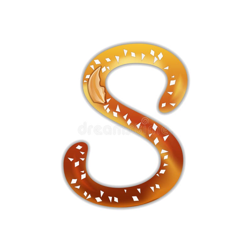 Bokstav S I Form Av En Kringla Vektor Illustrationer - Illustration av ...