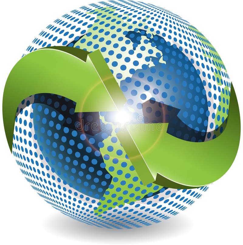 Bol en groene pijlen vector illustratie. Illustration of symbool - 16593674