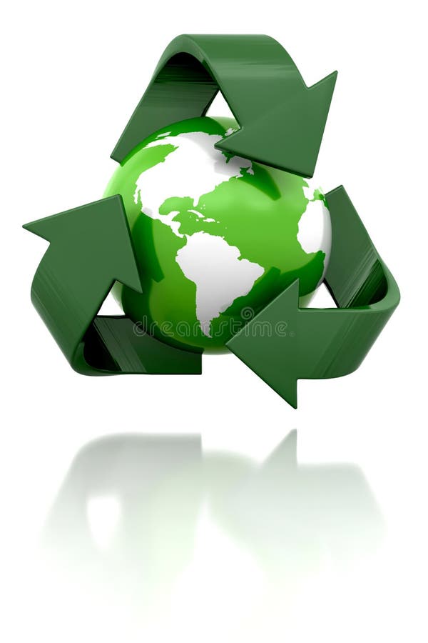 Bol Met Het Recycling Van Pictogram Stock Illustratie - Illustration of ...