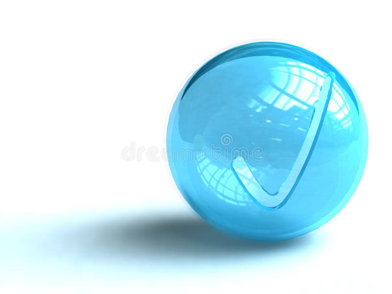 Bola Azul Con La Marca De Verificación Stock de ilustración ...