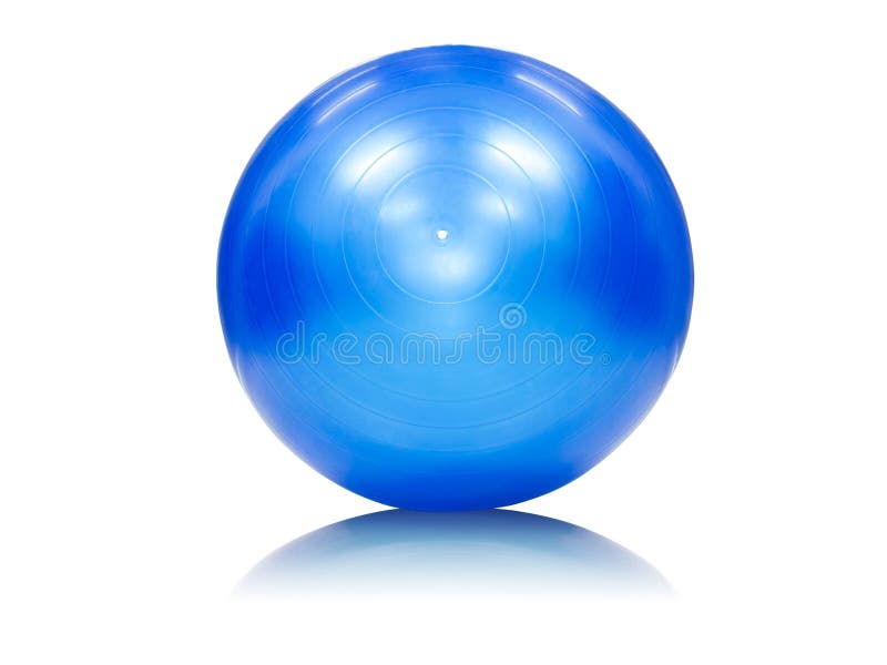 Bola Azul Do Exercício Isolada No Branco Imagem de Stock - Imagem de ...