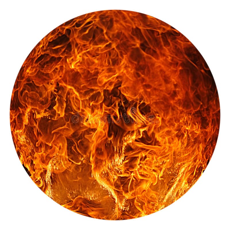 Bola De Fuego Aislada En Fondo Negro Foto De Archivo Imagen De Tiro