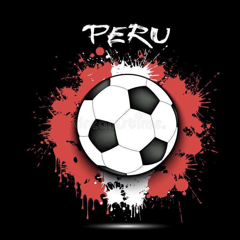 Bola De Futebol E Bandeira Do Peru Ilustração do Vetor - Ilustração de ...
