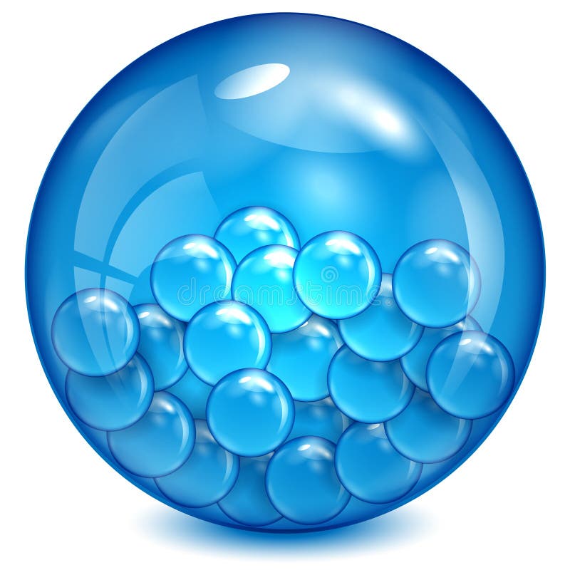 Bola de vidro da cor azul ilustração do vetor. Ilustração de gota ...