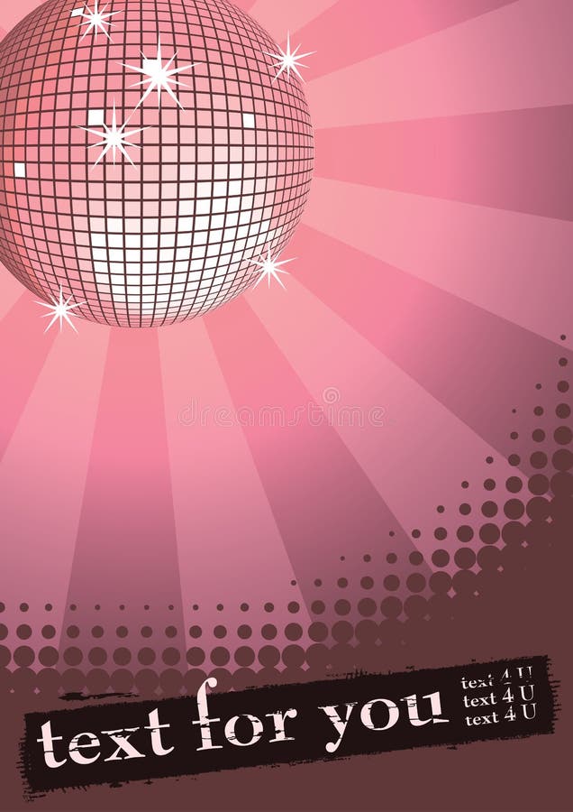 Bola Del Disco En Color De Rosa. Ilustración del Vector - Ilustración ...