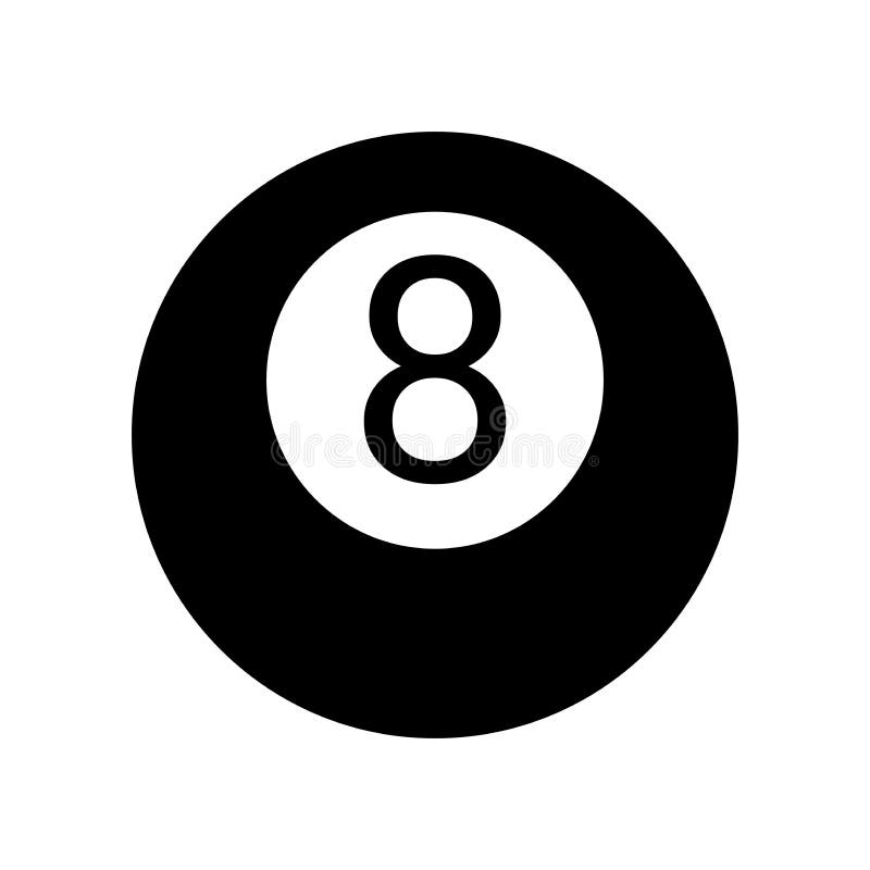 8 Bola Icono Del Vector Negro En Fondo Blanco Ilustración del Vector ...