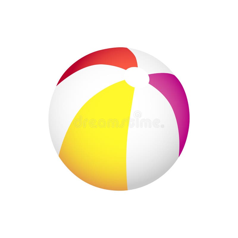 Bola Rayada Inflable a Jugar En La Playa En Verano Ilustración del ...