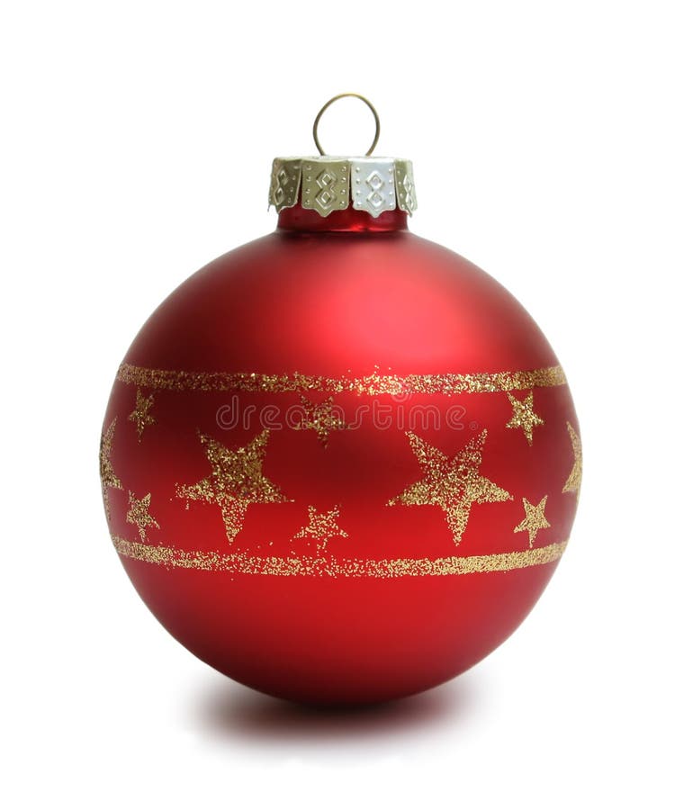 Decoración una esfera roja foto de archivo. Imagen de blanco - 7107290