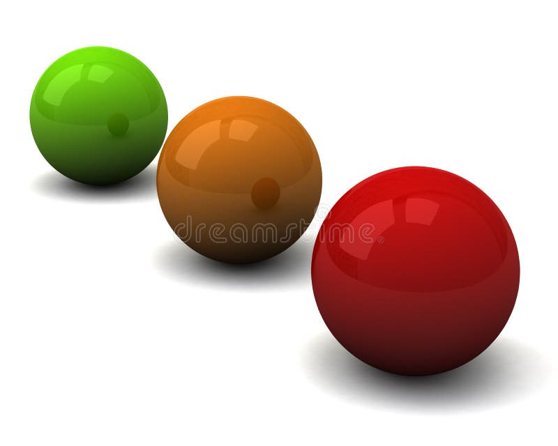 Bola Verde, Amarilla, Roja Con La Sombra, 3d Stock de ilustración ...