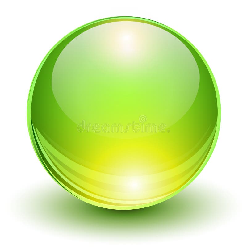 Bola Verde De Cristal, Icono 3D Ilustración del Vector - Ilustración de ...