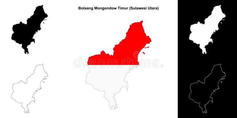 Bolaang Mongondow Timur Outline Map Stock Vector - Illustration of ...