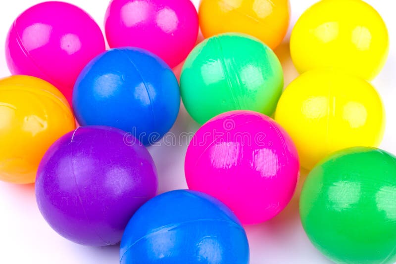 Seis Bolas De Goma Coloridas Aisladas En Blanco Imagen de archivo ...