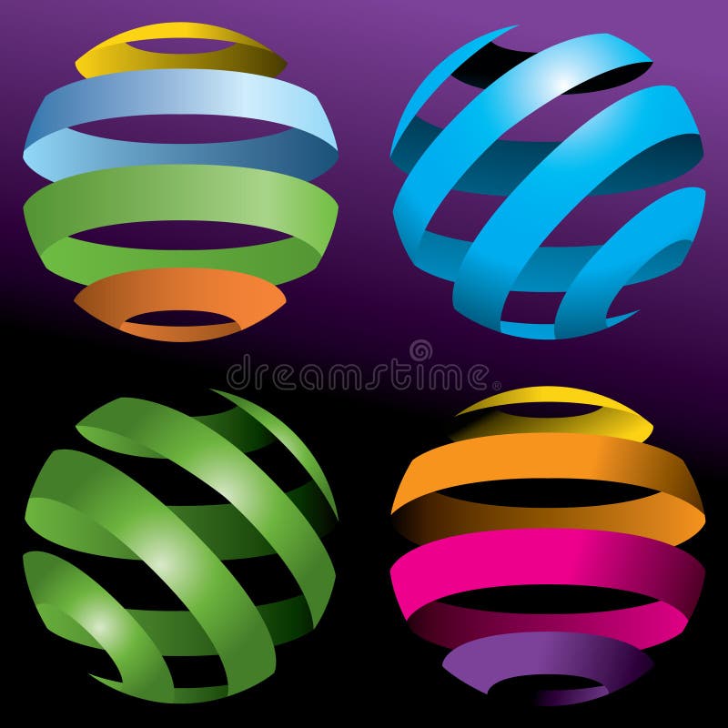 Bolas coloridas del #D ilustración del vector. Ilustración de ...