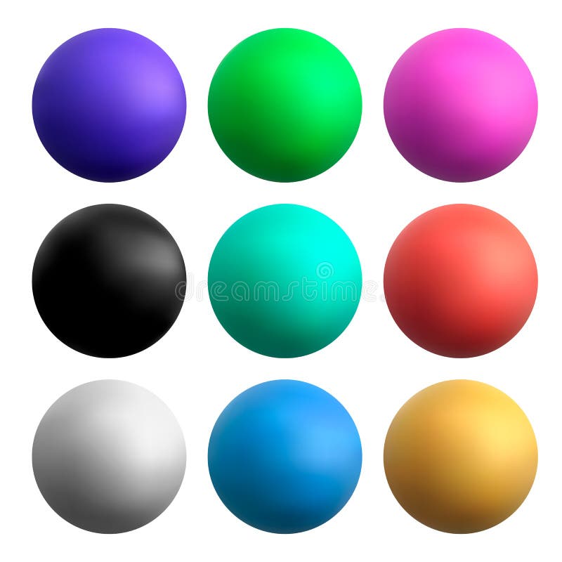 Bolas De Color Vectorial Sobre Fondo Blanco Aislado Stock de ...