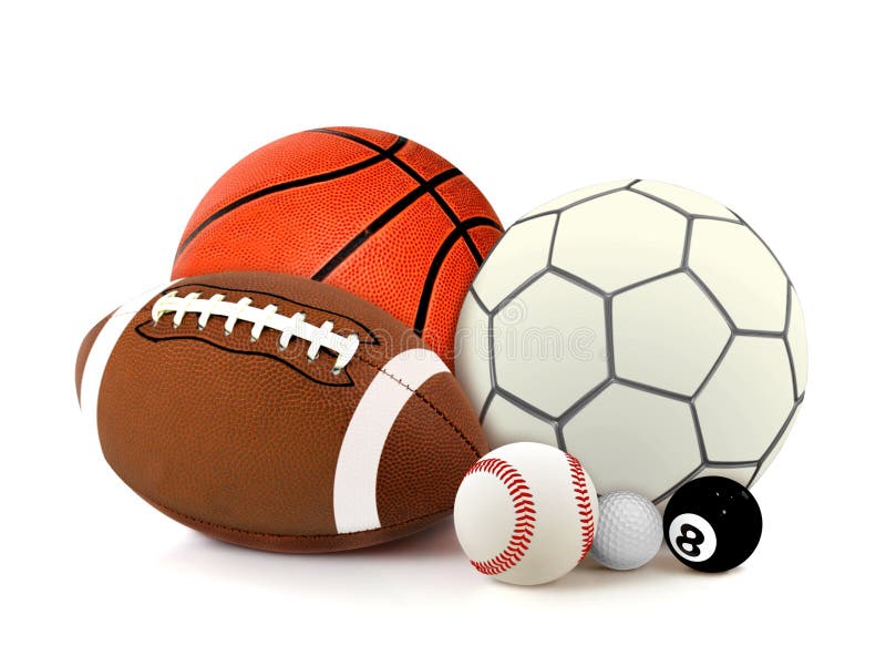 Bolas Del Deporte En Blanco Foto de archivo - Imagen de atlético, cuero ...